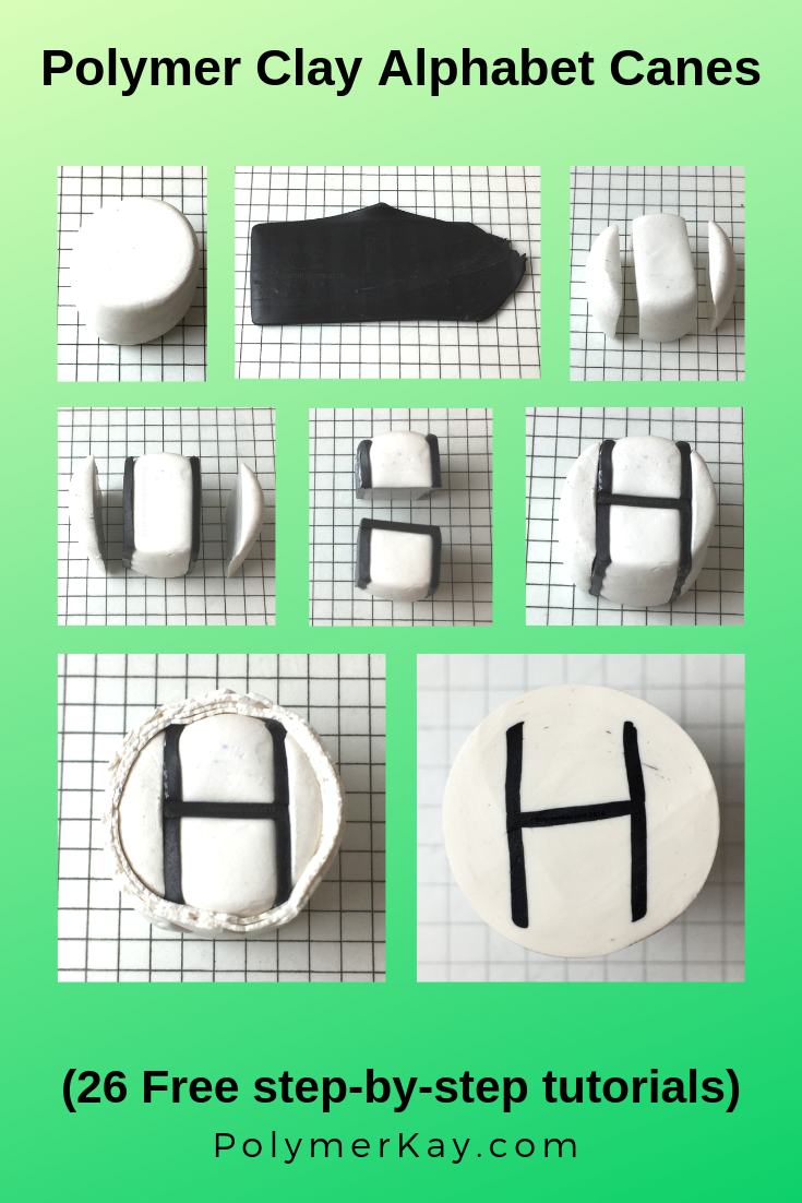 Letter H Polymer Clay Alphabet Cane Tutorial