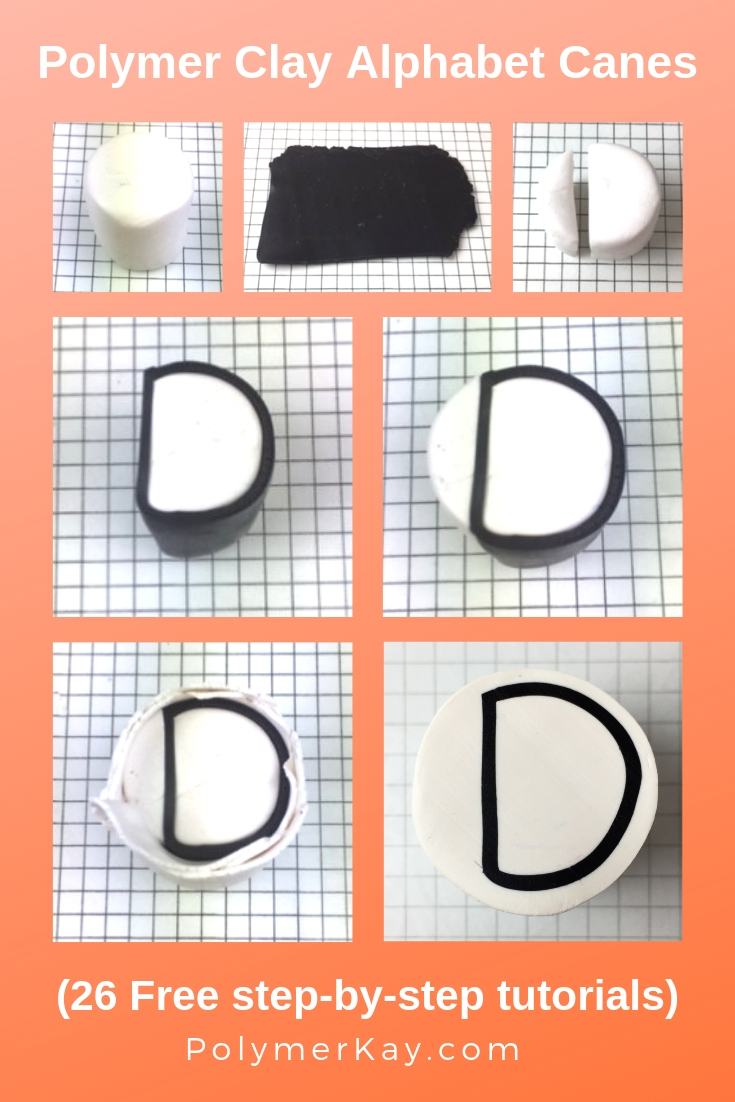 Letter D Polymer Clay Alphabet Cane Tutorial